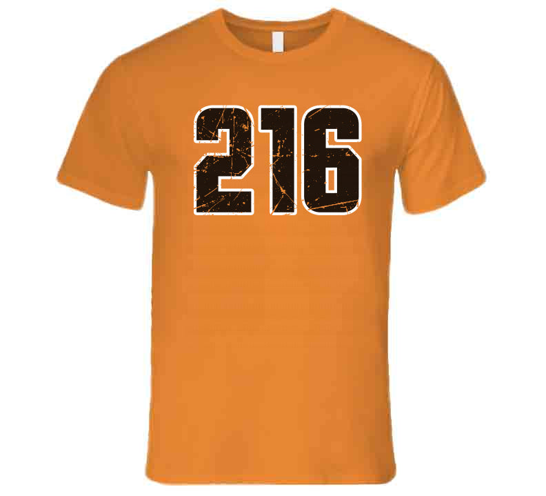 Area Code 216 Cleveland Football Fan Distressed V2 T Shirt – theLandTshirts